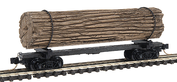 MicroTrain - 40' Skeleton Log Car w/Single 9' Diameter Log Load ...