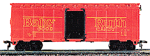 Model Pwr - 40' Sliding-Door Steel Boxcar - Baby Ruth (red) - 490-8002
