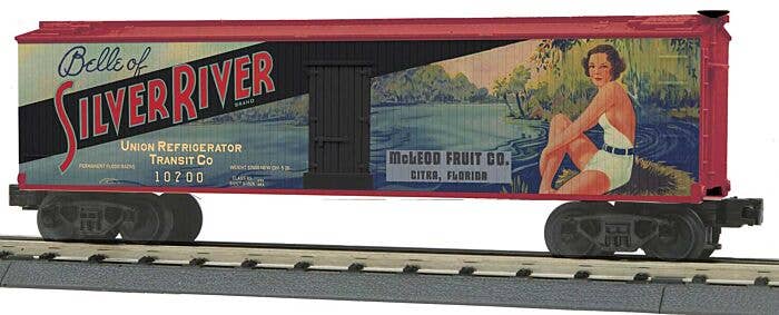 MTH - 40' Wood Reefer - 3-Rail Ready to Run - RailKing - Silver River ...