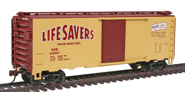 Mantua - 41' Steel Boxcar w/Sliding Doors - Lifesavers - 455-734010
