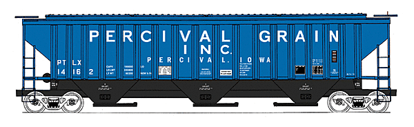 Intermount - 4750 Cubic Foot 3-Bay 18 Rib Covered Hopper - Ready to Run ...