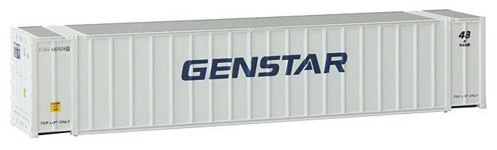 Walthers - 48' Ribbed Side Container - Assembled - Genstar (white, blue ...