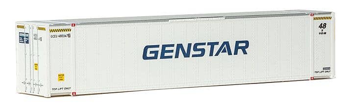 Walthers - 48' Smooth-Side Container - Assembled - Genstar (white, blue ...