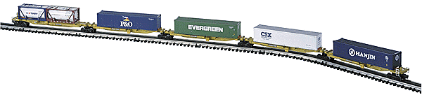 K-Line - 5-Unit Spine Car Set - TTAX w/4 Containers & 2 ISO Tanks - 401 ...