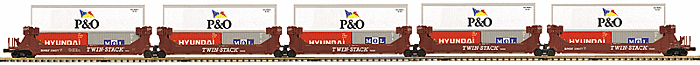 MTH - 5-Unit Twin-Stack Container Car w/Load - 3-Rail - Ready to Run ...
