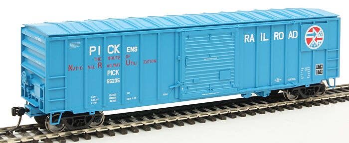 Walthers - 50' ACF Exterior Post Boxcar - Ready to Run - Pickens Railroad #55235 (blue, red ...