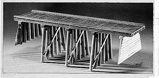 Campbell - 50' Ballasted Deck Pile Trestle (less ties) - 6-7/8 x 3" 17. ...