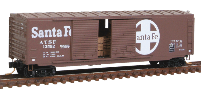 MicroTrain - 50' Double-Door Boxcar No Roofwalk w/Freight Load - Ready ...
