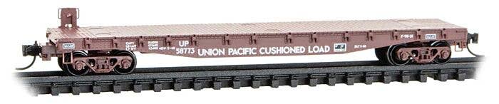 MicroTrain - 50' Fishbelly-Side Flatcar with Side-Mount Brake Wheel - Ready to Run - Union ...