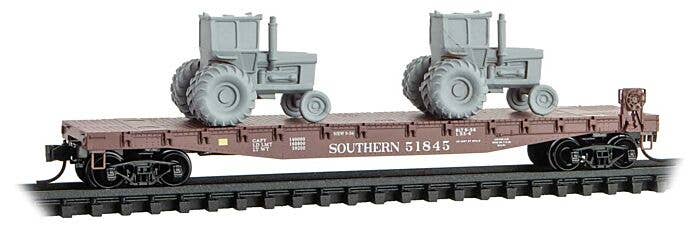 MicroTrain - 50' Fishbelly-Side Flatcar w/Side-Mount Brake Wheel ...