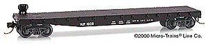 MicroTrain - 50' Fishbelly Side Flatcar w/Side Mount Brake Wheel - Western Pacific #1908 (black ...