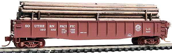 MicroTrain - 50' Gondola w/Fishbelly Sides & Drop-Ends & Pole Load - Ready to Run - Southern ...