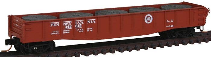MicroTrain - 50' Gondola w/Fishbelly Sides, Drop-Ends & Wire Spool Load - Ready to Run ...