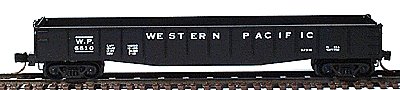 MicroTrain - 50' Gondola w/Fishbelly Sides & Drop Ends - Western Pacific #6610 (black w/white ...
