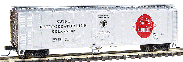 Atlas - 50' Mechanical Reefer - Swift Meats #25032 (silver, black, red ...
