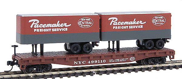 Atlas - 50' Piggyback Flatcar w/Two 24' Trailers - New York Central ...