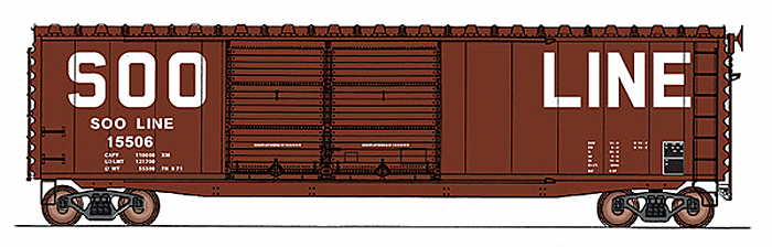 Intermount - 50' PS-1 Double-Door Boxcar - Ready to Run - Soo Line ...