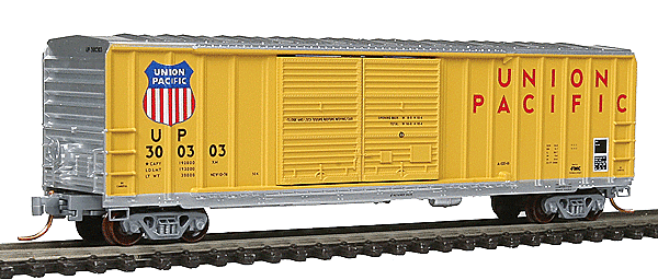 MicroTrain - 50' Rib-Side Double-Door Boxcar No Roofwalk 4-Car Runner Pack - Ready to Run ...