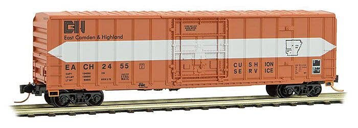 MicroTrain - 50' Rib-Side Plug-Door Boxcar No Roofwalk - Ready to Run - East Camden & Highland ...