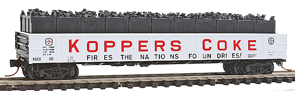 MicroTrain - 50' Steel Side 14-Panel Fixed-End Straight-Side Gondola - Ready to Run - Koppers ...