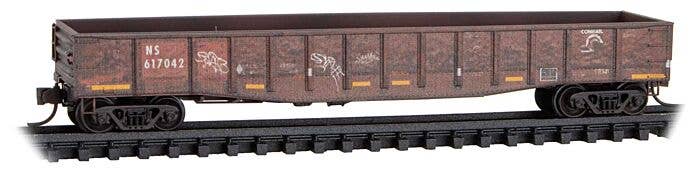 MicroTrain - 50' Steel Side 14-Panel Fixed End Gondola - Ready to Run - Norfolk Southern #617042 ...