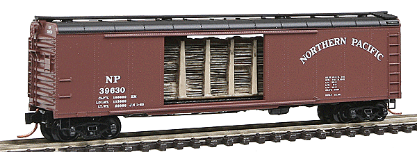 MicroTrain - 50' Wagon Top Boxcar w/Sliding Doors, w/Wood Load ...