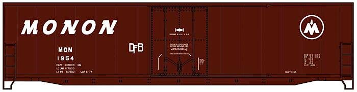 Accurail - 50' Welded-Side Plug-Door Boxcar - Kit - Monon #1954 (Boxcar ...