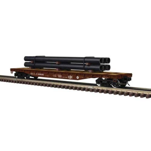 Atlas O - 52'6" Flatcar w/Pipe Load - 3-Rail - Ready to Run - Trainman ...