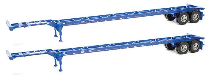 Walthers - 53' Container Chassis (2-Pack) - Blue - 949-4601