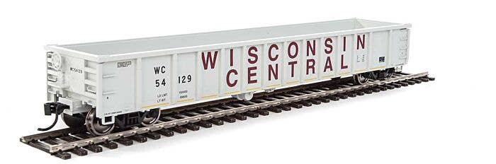 Walthers - 53' Railgon Gondola - Ready To Run - Wisconsin Central #54129 (gray, maroon) - 910-6259