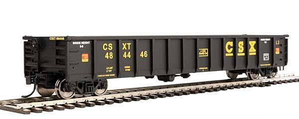 Walthers - 53' Railgon Gondola - Ready To Run - CSX #484446 (black, yellow) - 910-6269