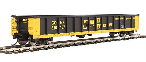 Walthers - 53' Railgon Gondola - Ready To Run - Railgon GONX #310457 (as-built; black, yellow ...