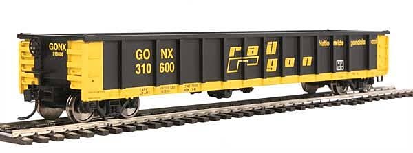 Walthers - 53' Railgon Gondola - Ready To Run - Railgon GONX #310600 (as-built; black, yellow ...