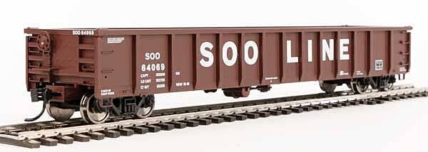 Walthers - 53' Railgon Gondola - Ready To Run - Soo Line #64069 (oxide, white; Large Name) - 910 ...