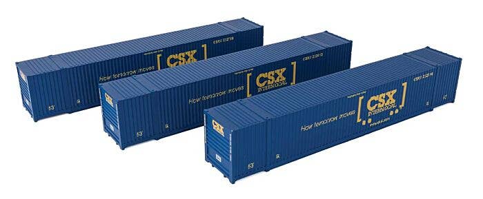 Walthers - 53' Singamas Corrugated Side Container - 3-Pack - CSX - 949 ...