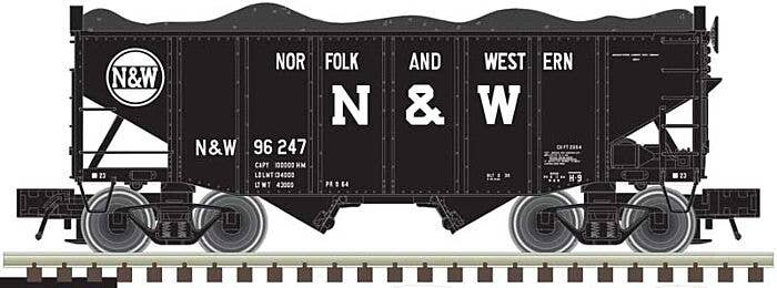 Atlas O - 55-Ton 2-Bay Fishbelly Hopper - Flat Ends & Load - 2-Rail ...