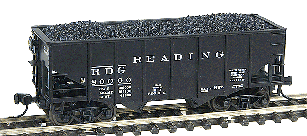 Atlas - 55-Ton Fishbelly 2-Bay Hopper w/Flat End - Reading #80000 ...