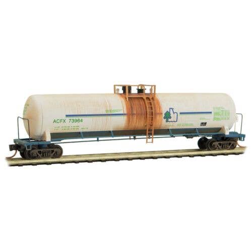 MicroTrain - 56' General Service Tank Car - Ready to Run - ACFX #73964 (Weathered, white, blue ...