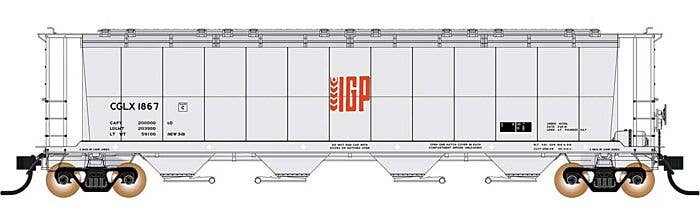Intermount - 59' 4-Bay Cylindrical Covered Hopper - Trough Hatch ...