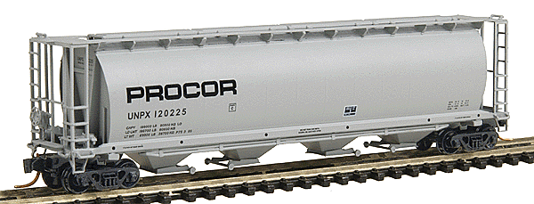 Intermount - 59' 4-Bay Cylindrical Covered Hopper - Trough Hatch Version - Ready to Run - Procor ...