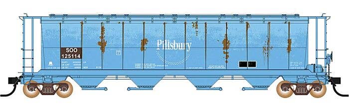 Intermount - 59' 4-Bay Cylindrical Covered Hopper - Trough Hatch ...