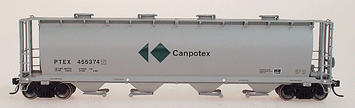 Intermount - 59' 4-Bay Cylindrical Covered Hopper w/Round Hatches - Ready to Run - Canpotex ...