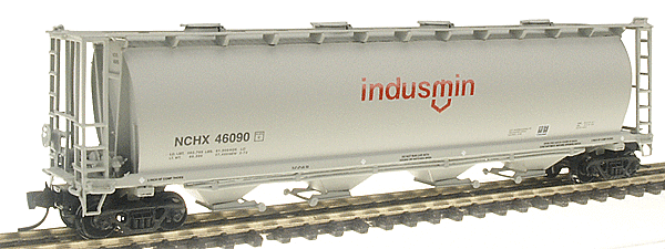 Intermount - 59' 4-Bay Cylindrical Covered Hopper w/Round Hatches - Ready to Run - Indusmin - 85 ...