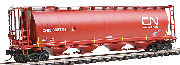 Intermount - 59' 4-Bay Cylindrical Covered Hopper w/Round Hatches - Ready to Run - Canadian ...