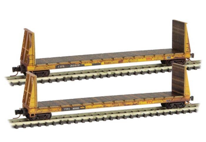 MicroTrain - 60' Bulkhead Flatcar 2-Pack - Ready to Run - TTX 80919 ...