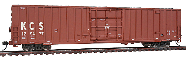 Walthers - 60' Gunderson Boxcar - Ready to Run - Kansas City Southern #129477 (brown, Large KCS ...