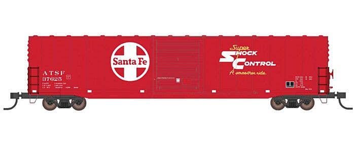 Intermount - 60' PS-1 Single-Door Boxcar - Ready to Run - Santa Fe (red ...