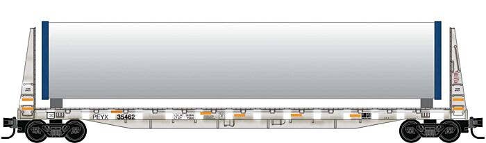 MicroTrain - 61' 8" Bulkhead Flatcar w/Wind Turbine Components Load ...