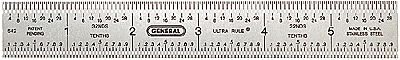 General - 6" Flexible Ultra Rule Stainless Steel Rules - Marked in ...