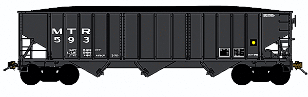 Bluford - 70-Ton 14-Panel 3-Bay Hopper Single Car - Ready to Run - With ...